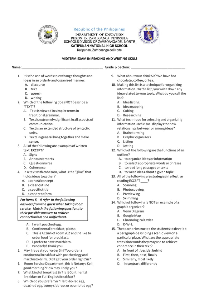 363370432-Midterm-Exam-in-Reading-and-Writing.docx | Educational Assessment | Education