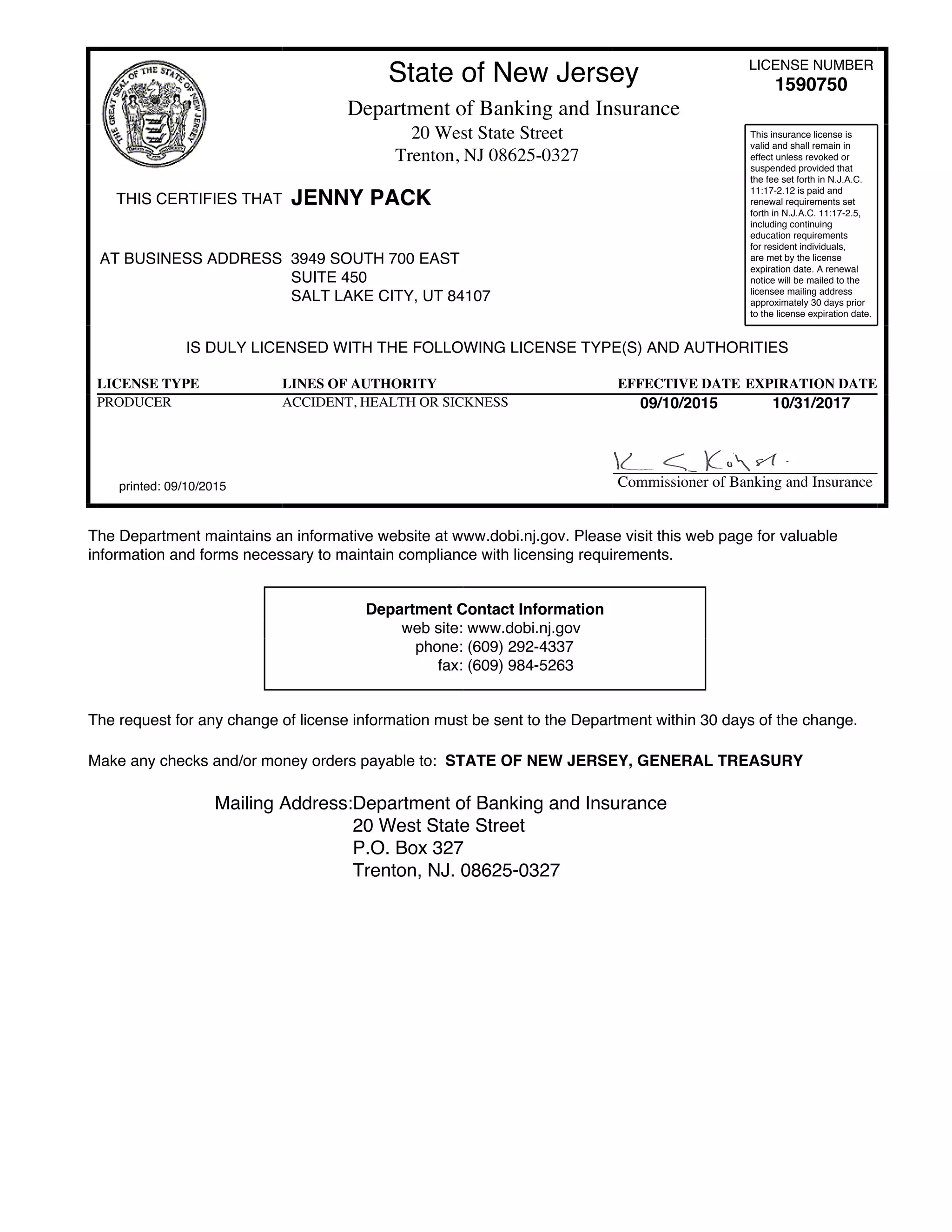 New Jersey License | PDF