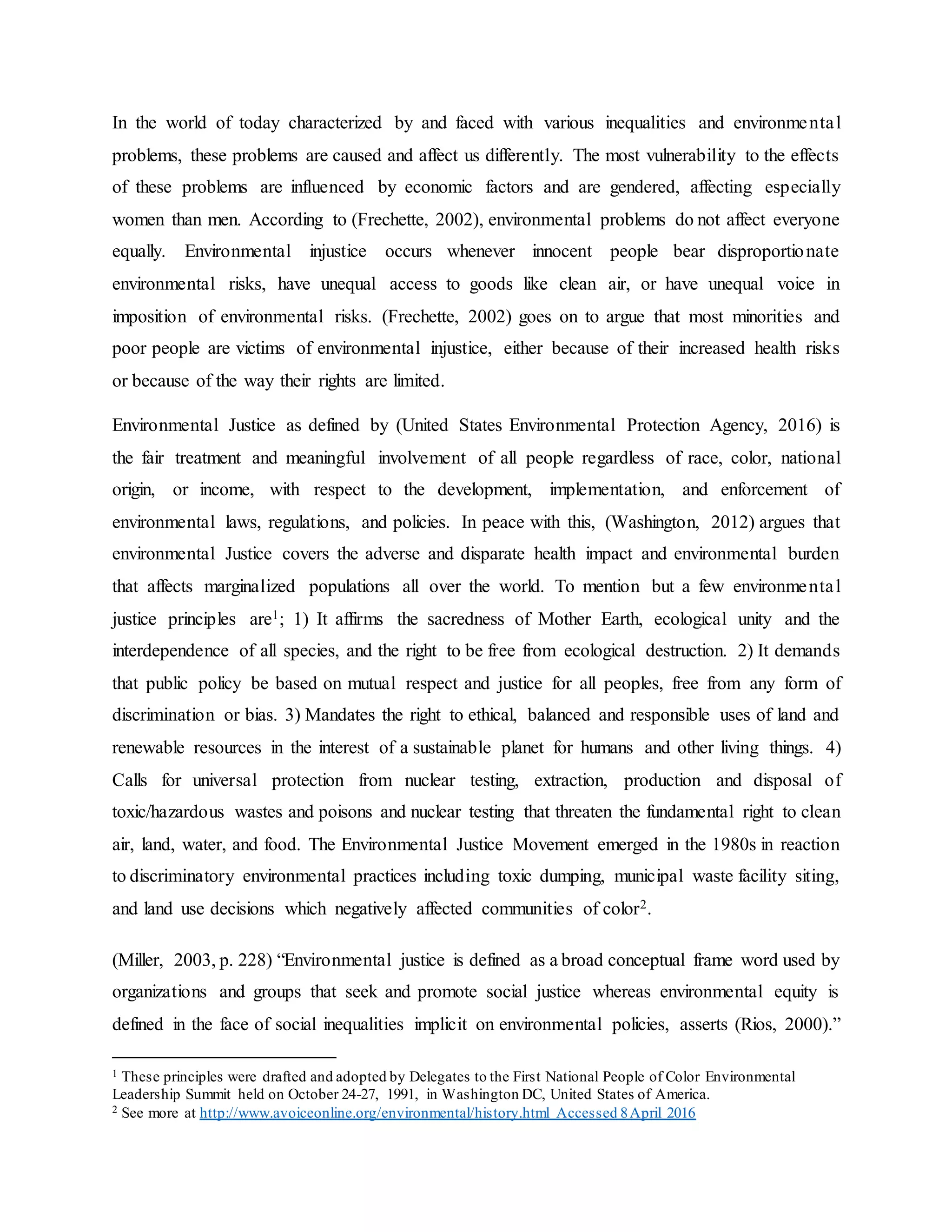 ENVIRONMENTAL JUSTICE, EQUITY & RACISM | DOCX