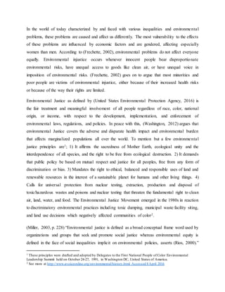 ENVIRONMENTAL JUSTICE, EQUITY & RACISM | PDF