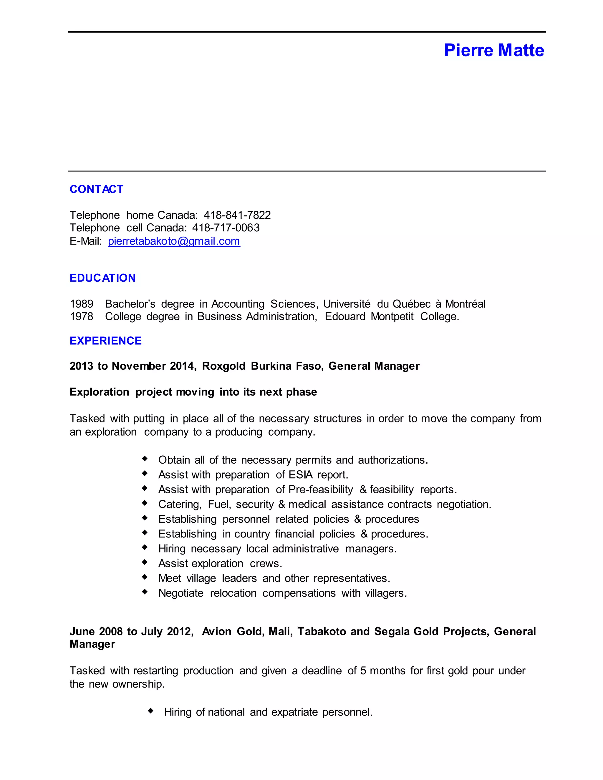P Matte CV 2015 | PDF