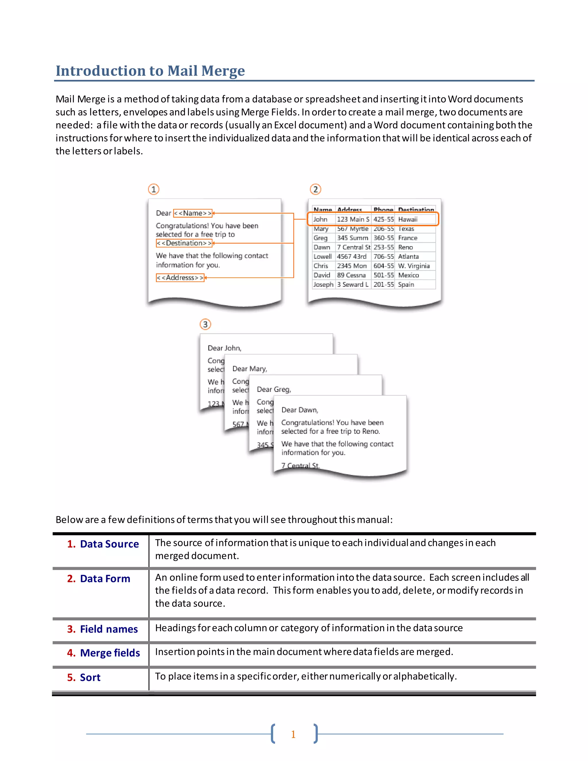 Mail Merge - Microsoft Office 2010 | DOCX