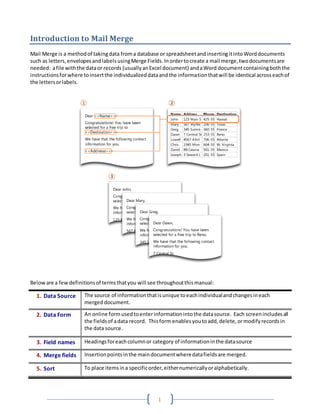 Mail Merge - Microsoft Office 2010 | DOCX | Desktop Publishing ...