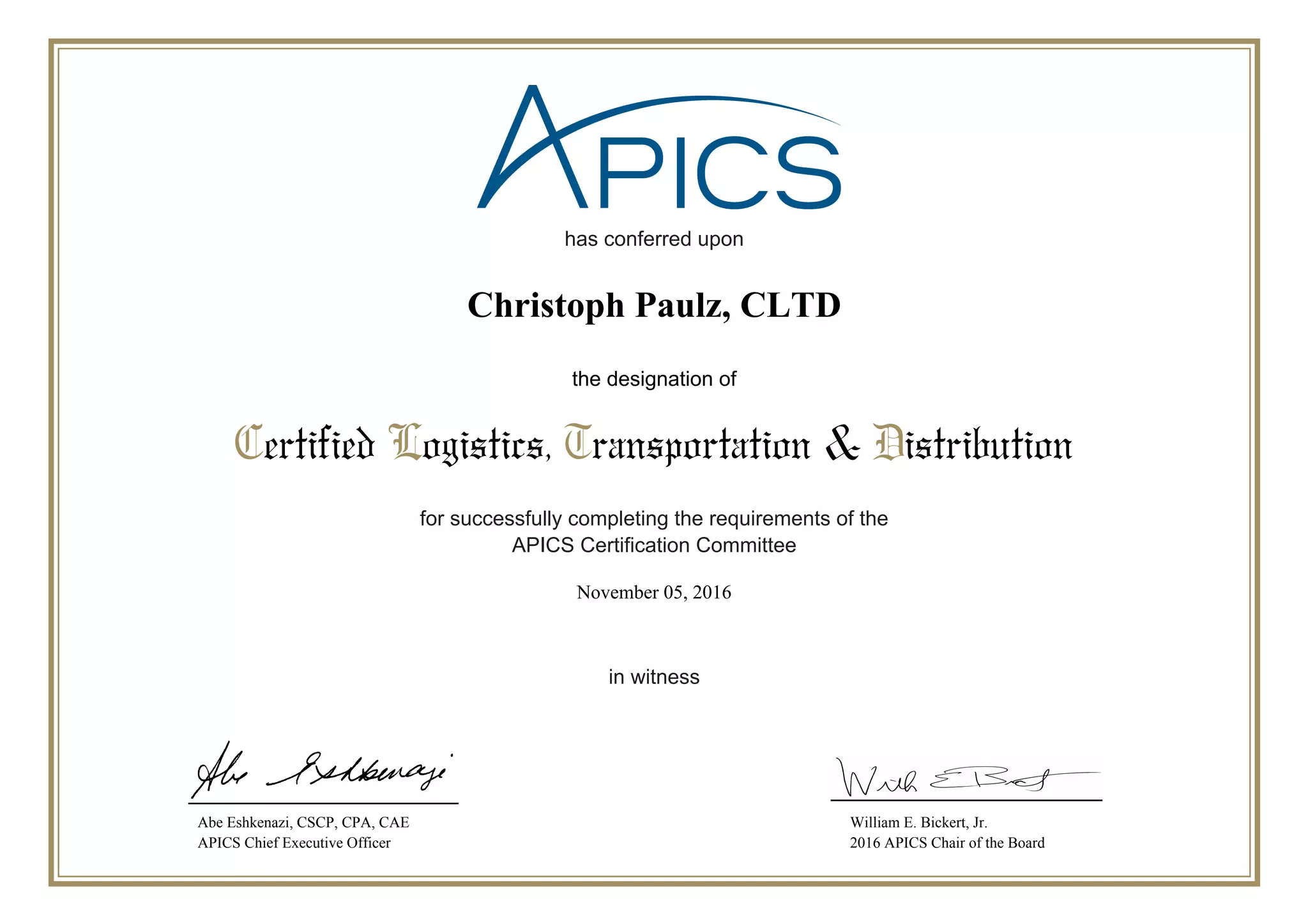 APICS_CLTD_Original_Certificate_A4 | PPT