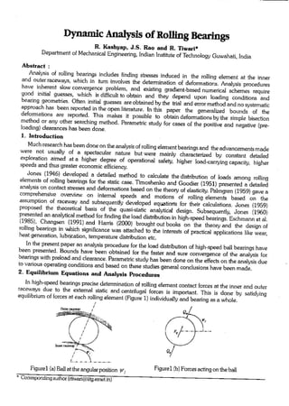 dynamic analysis of rolling bearings | PDF