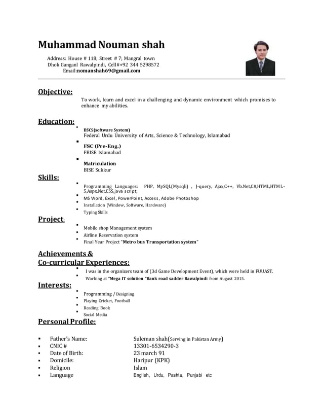 noman shah cv | PDF