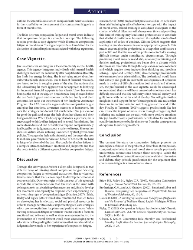 Rethinking Compassion Fatigue as Moral Stress | PDF | Mental Health ...