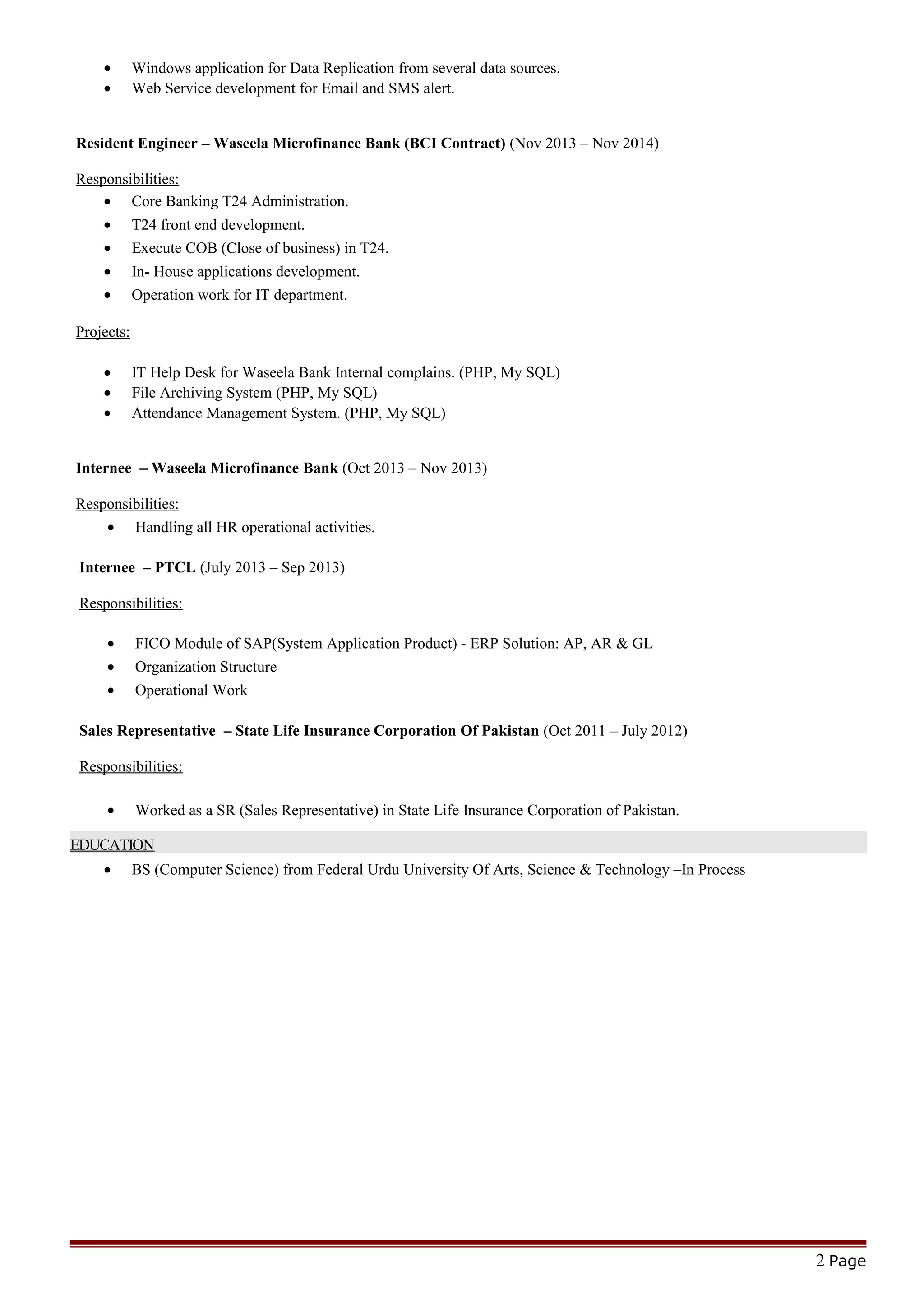 Usman Resume | DOC | Web Development | Internet