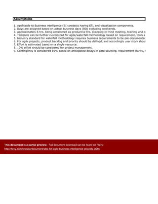 WBS for Agile Business Intelligence Projects | PDF