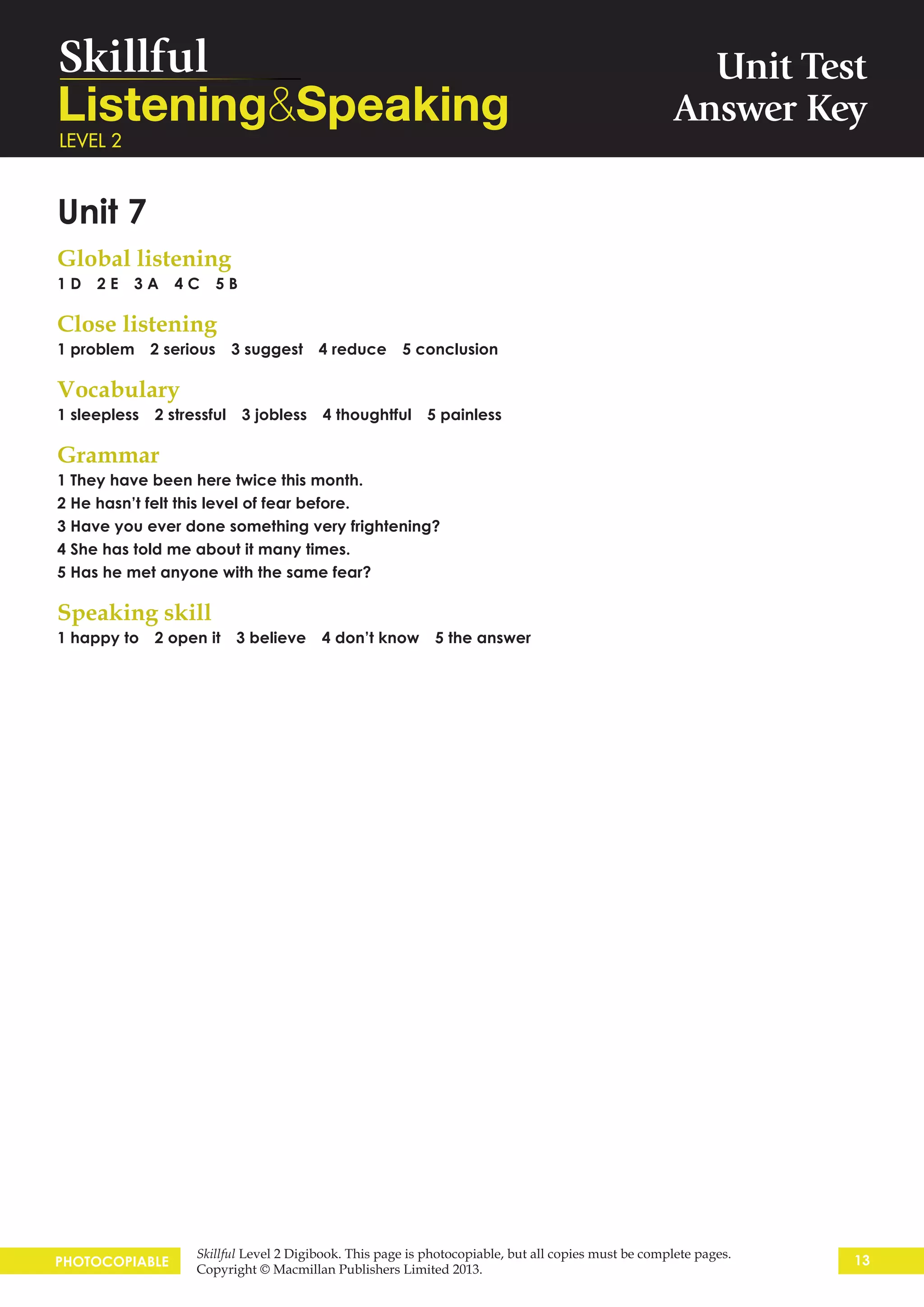 Skillful Level 2 LS answer-key | PDF