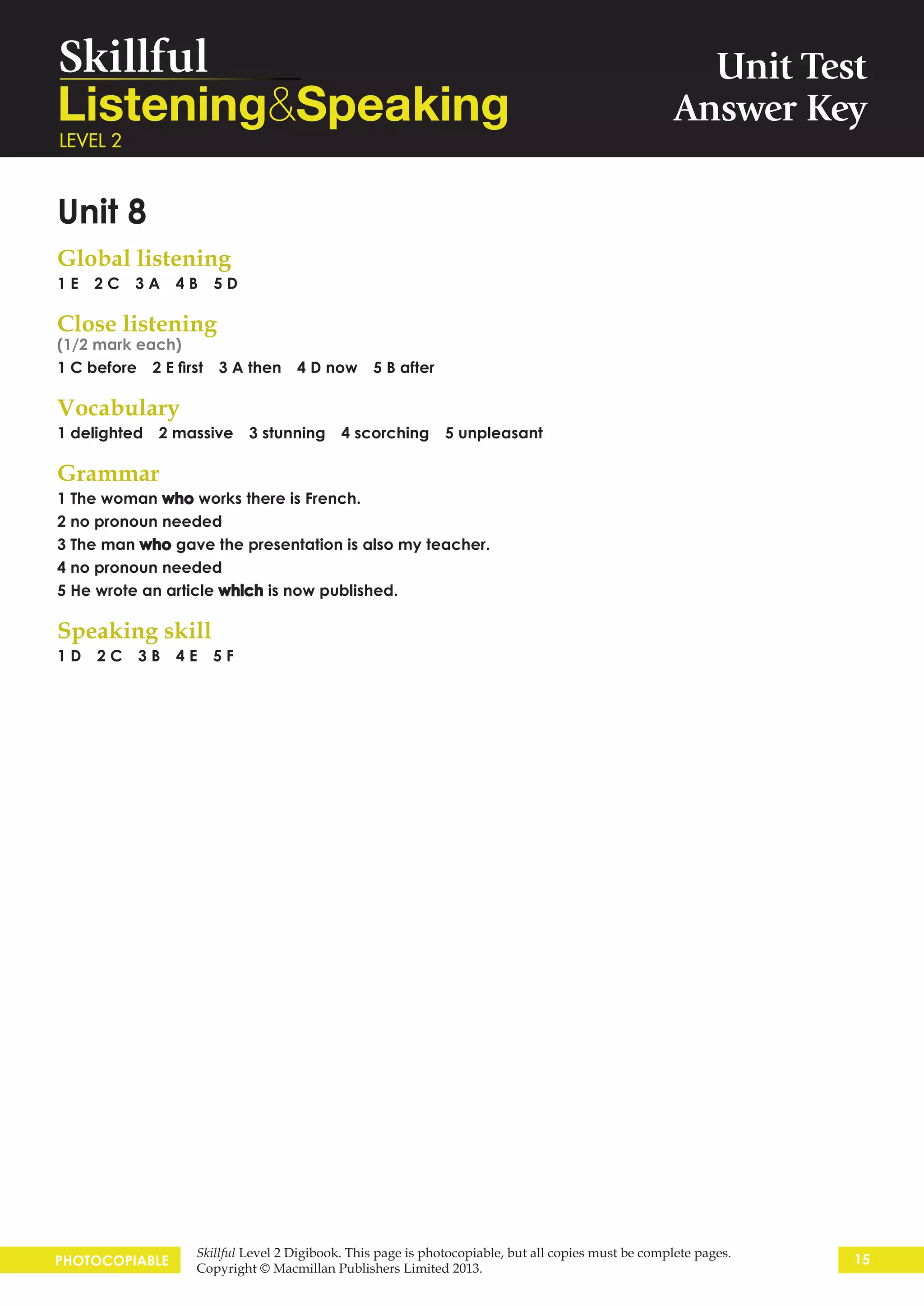 Skillful Level 2 LS answer-key | PDF