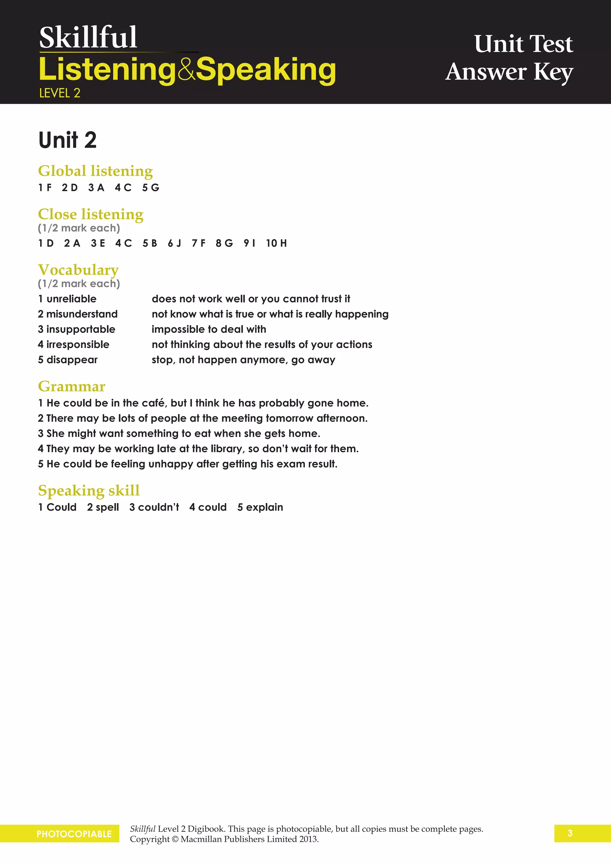 Skillful Level 2 LS answer-key | PDF