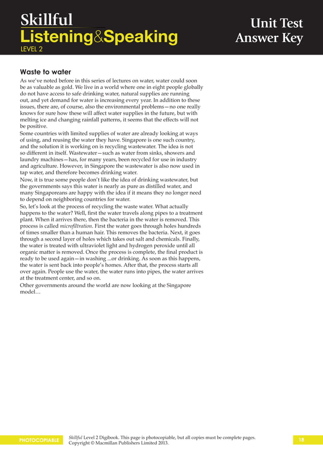 Skillful Level 2 LS answer-key | PDF | Internet for Beginners | Internet