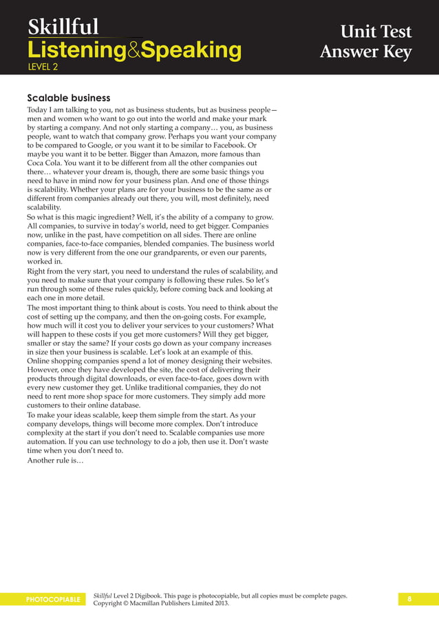 Skillful Level 2 LS answer-key | PDF | Internet for Beginners | Internet