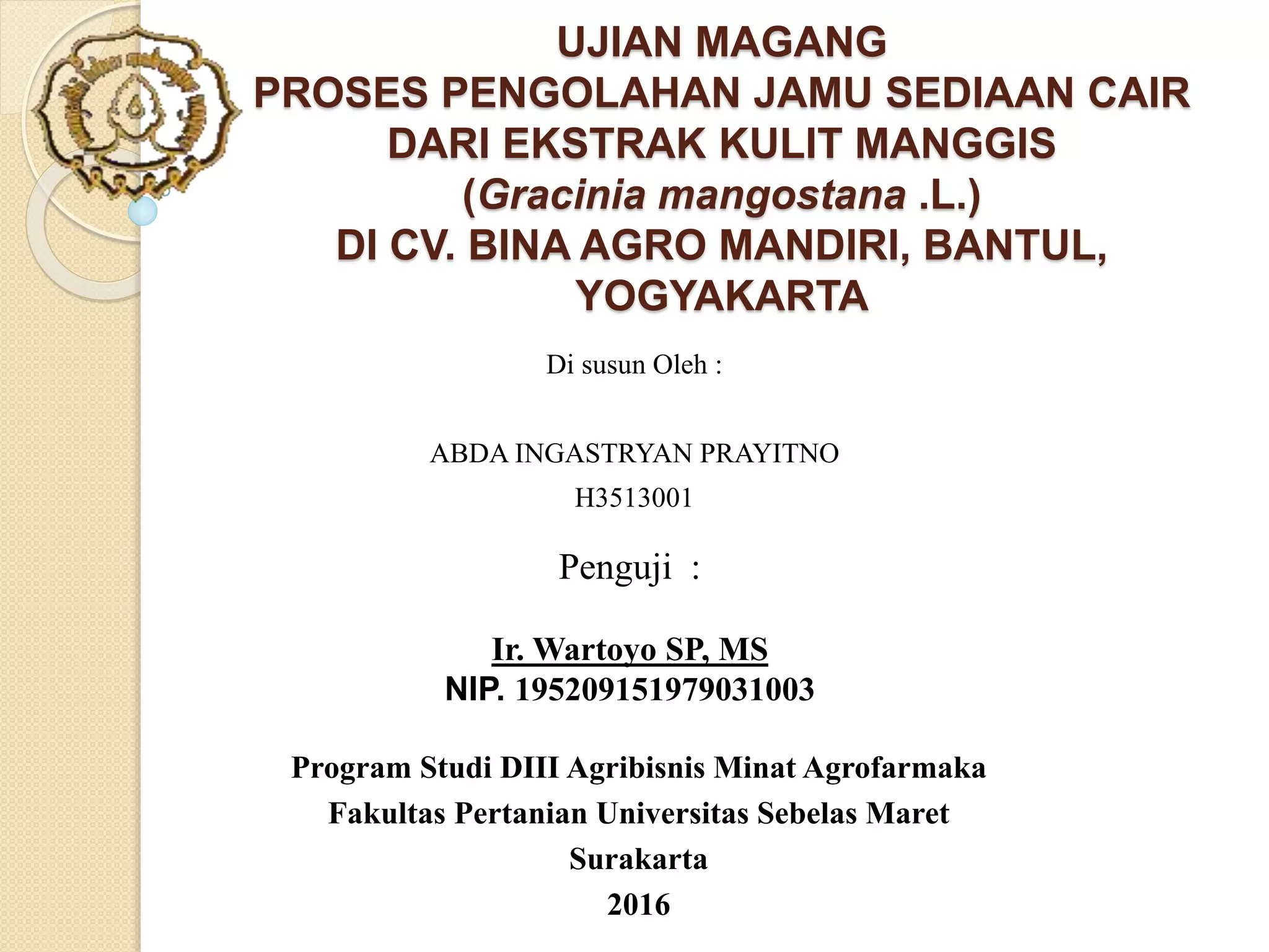 UJIAN MAGANG | PPTX