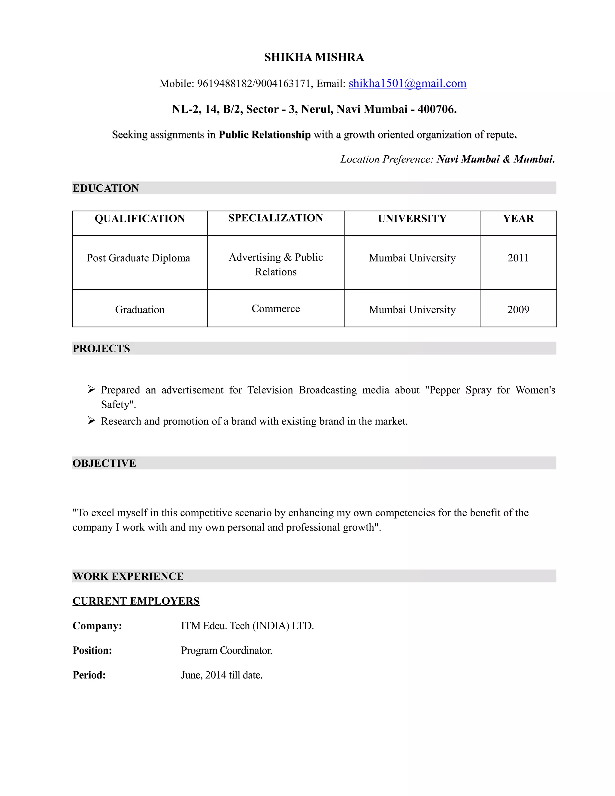 Shikha Resume | PDF