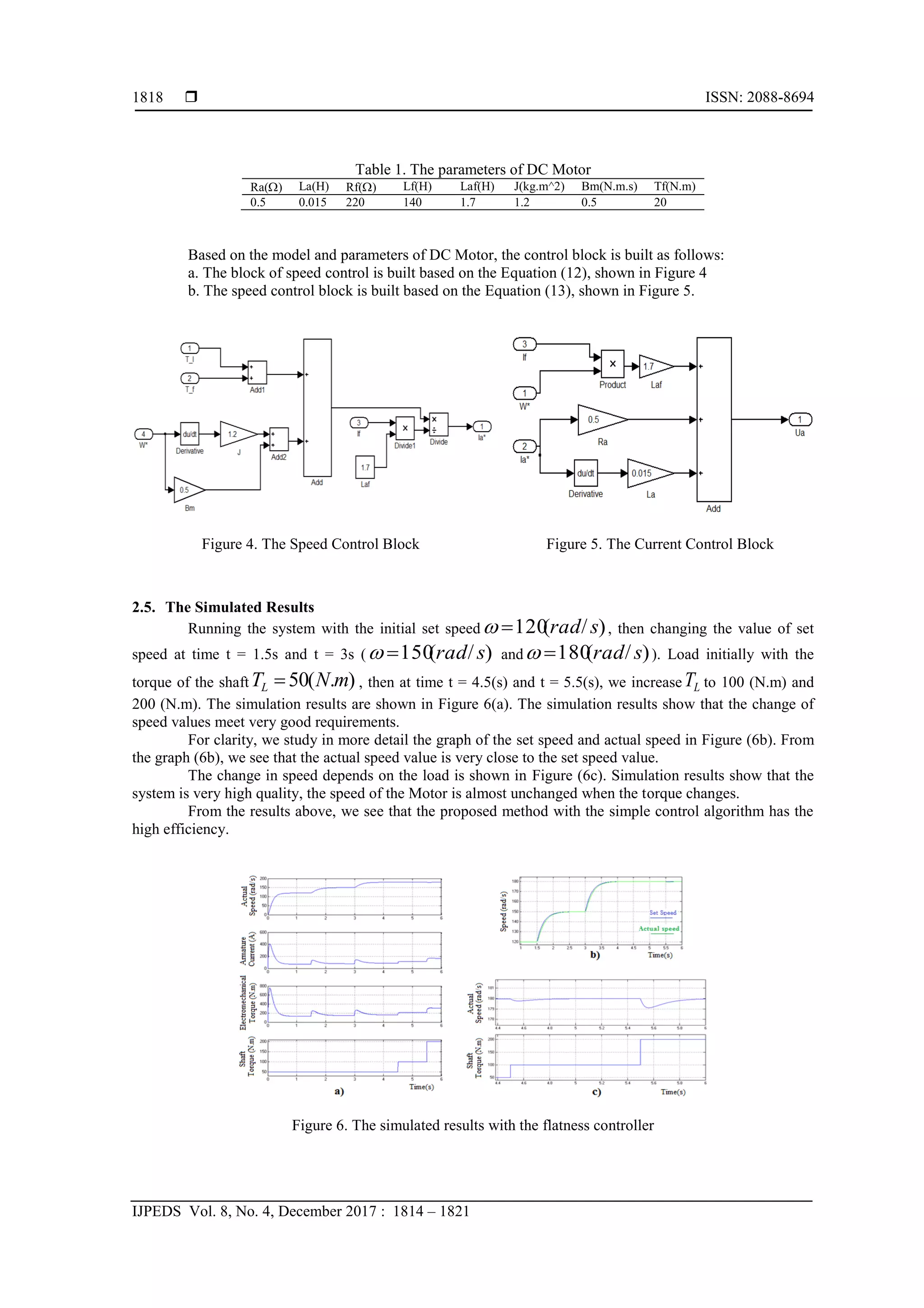 The Control Structure for DC Motor based on the Flatness Control | PDF