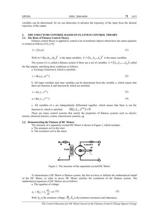 The Control Structure for DC Motor based on the Flatness Control | PDF