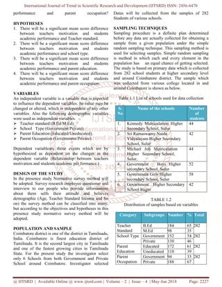 Relationship Between Teachers Motivation and Students Academic ...