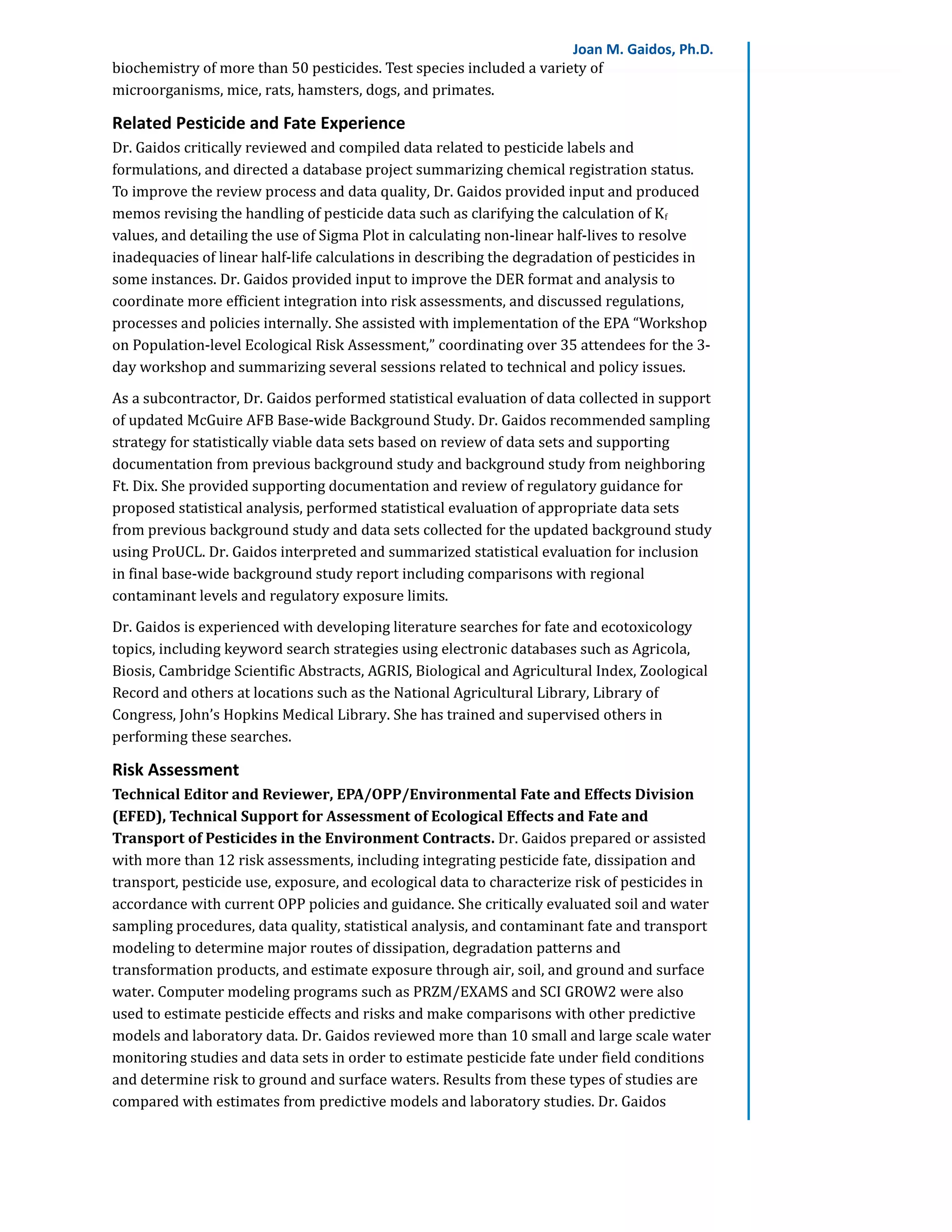 Gaidos Joan.CV | Environmental Services Industry | Industries