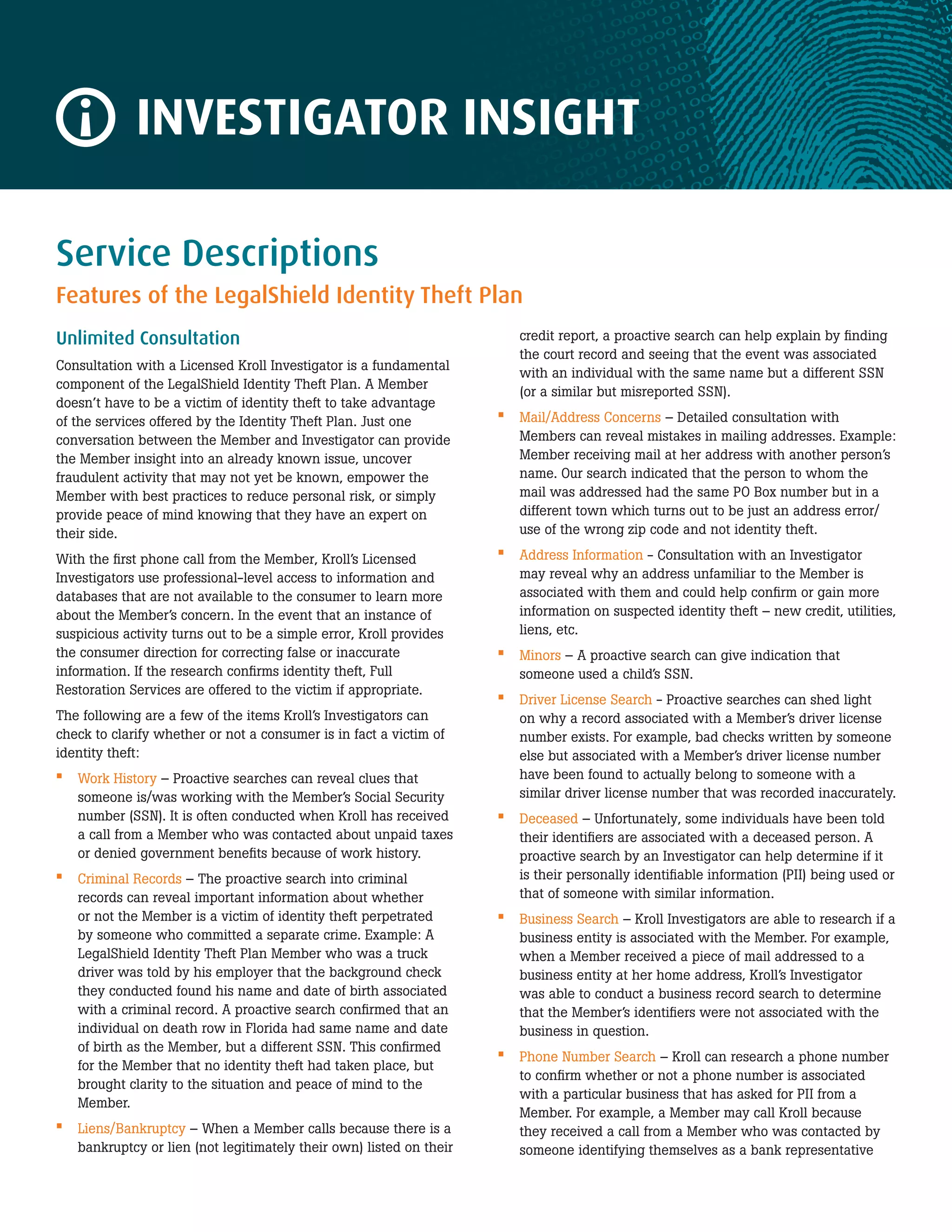 Legal Shield ID Theft via Kroll | PDF