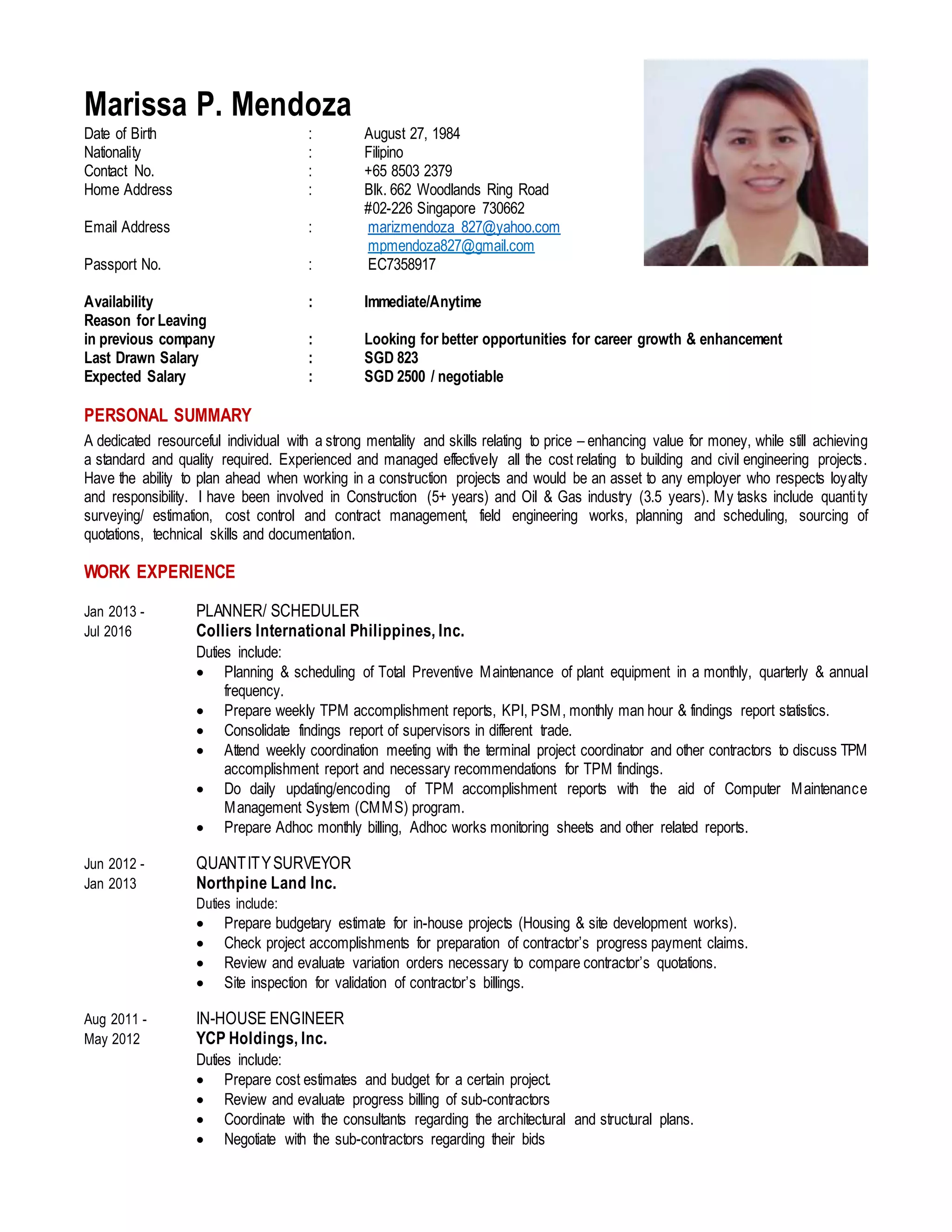 Marissa P. Mendoza.CV