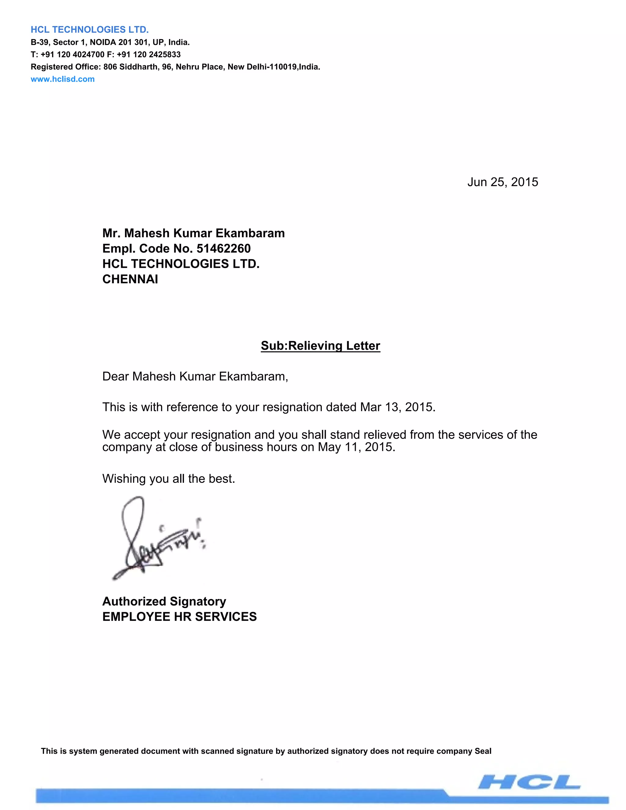 RelievingLetter | PDF