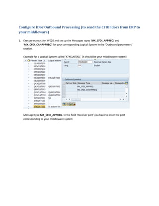 365659939 setup-of-cfdi-outbound-inbound-idocs-in-the-erp-side | PDF