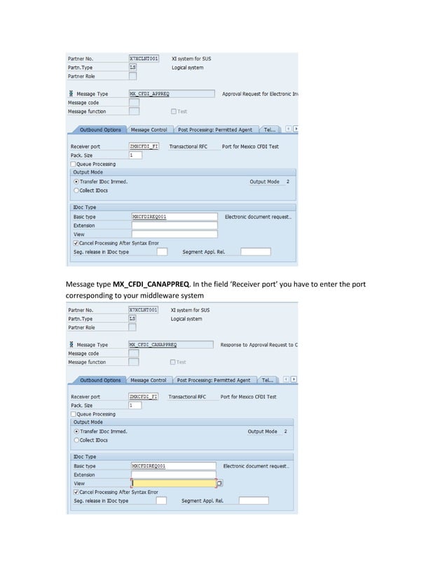365659939 setup-of-cfdi-outbound-inbound-idocs-in-the-erp-side | PDF