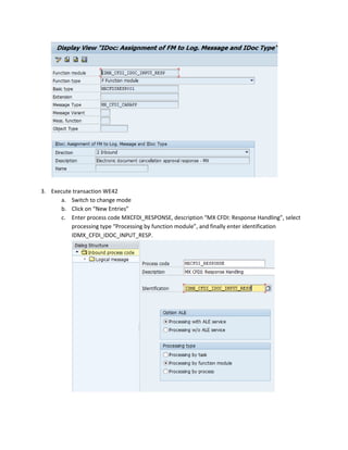 365659939 setup-of-cfdi-outbound-inbound-idocs-in-the-erp-side | PDF