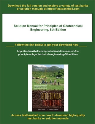 Solution Manual for Principles of Geotechnical Engineering, 8th Edition | PDF