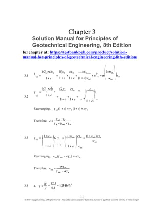 Solution Manual for Principles of Geotechnical Engineering, 8th Edition | PDF
