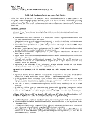 Dave_Resume 9-28-16 | DOCX | Logistics and Transportation Industry ...