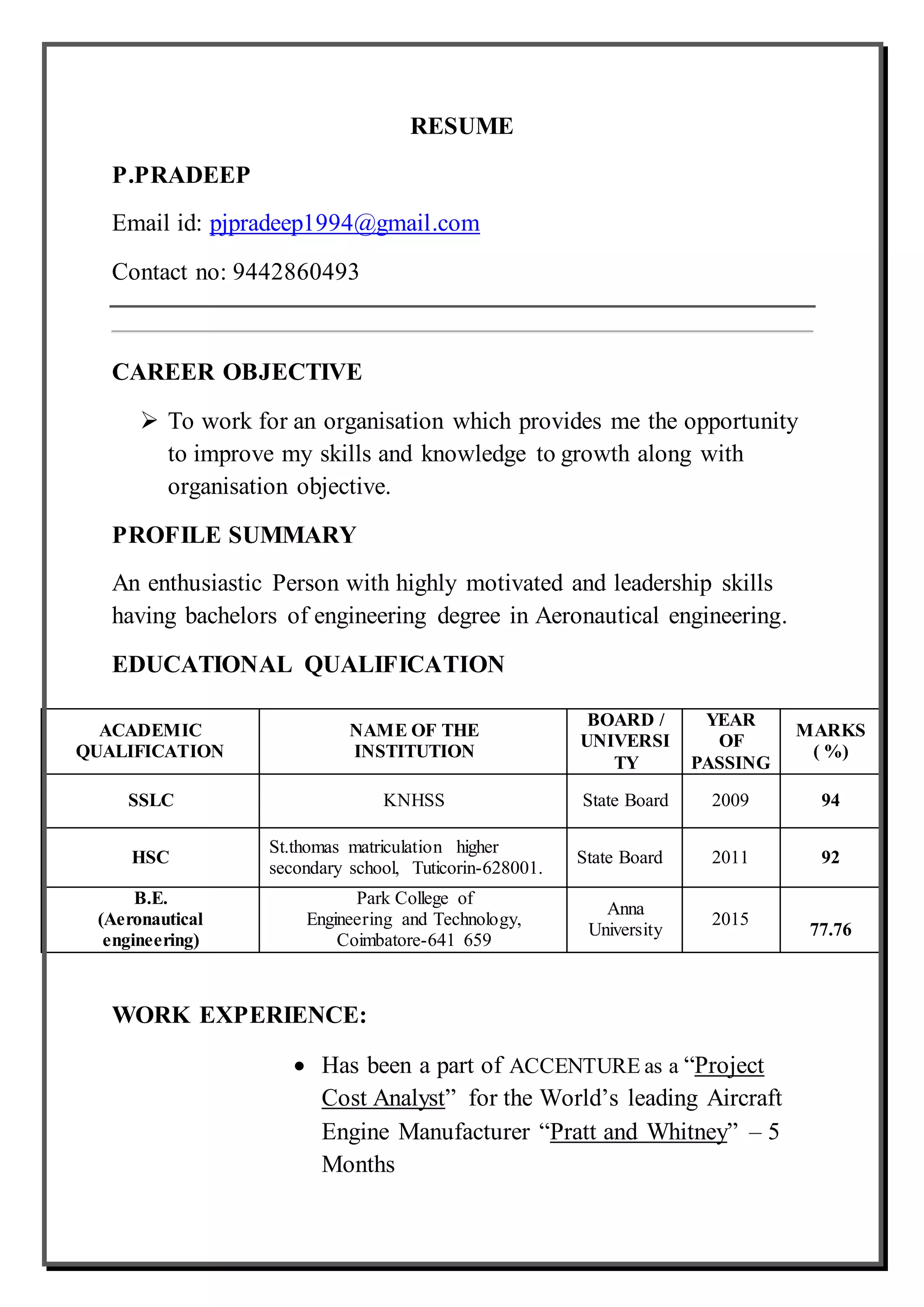 PRADEEP RESUME (2) | DOCX