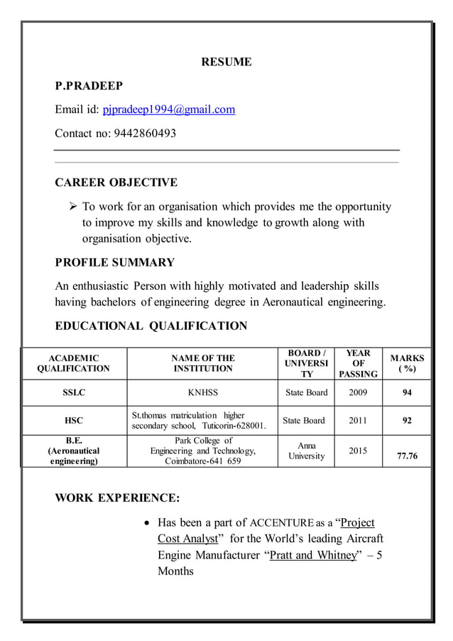 PRADEEP RESUME (2) | PDF