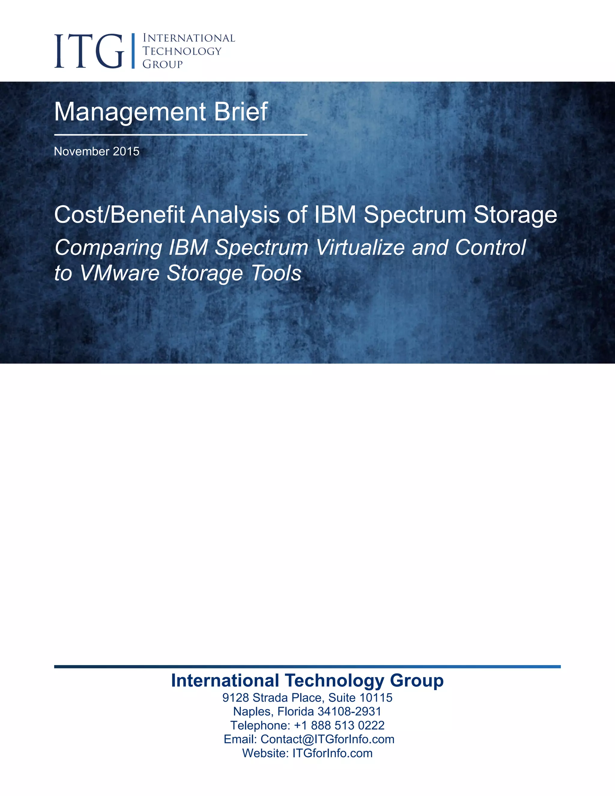 ITG-Nov15-MgmtBrief-Cost-Benefit-Comparison-IBM-VMware | PDF
