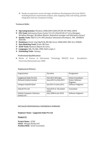 Resume | DOC | Databases | Computer Software and Applications