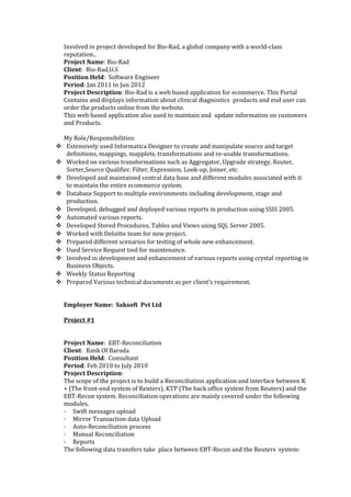 Resume | DOC | Databases | Computer Software and Applications