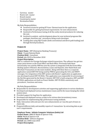 Resume | DOC | Databases | Computer Software and Applications