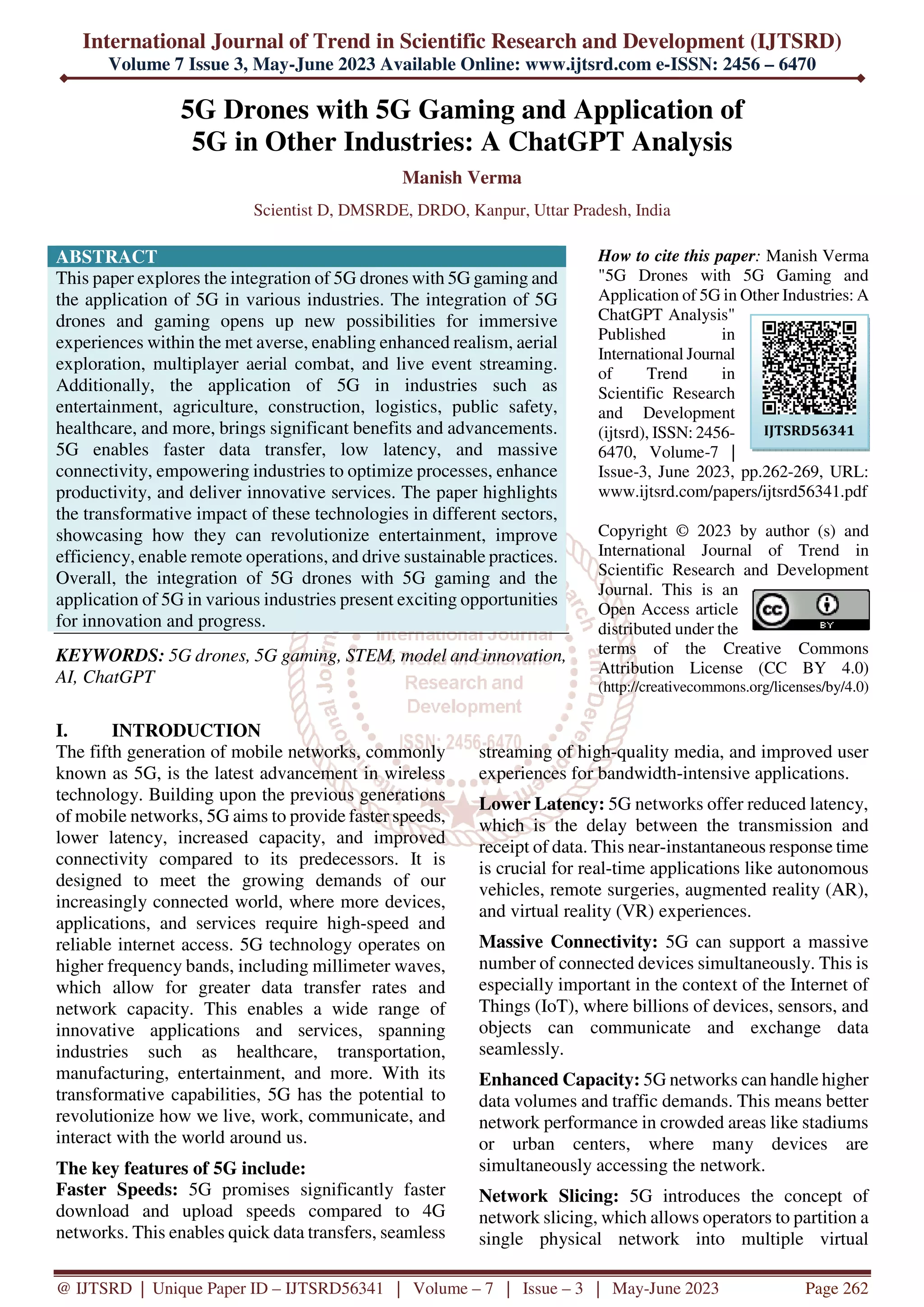 5G Drones with 5G Gaming and Application of 5G in Other Industries A ...