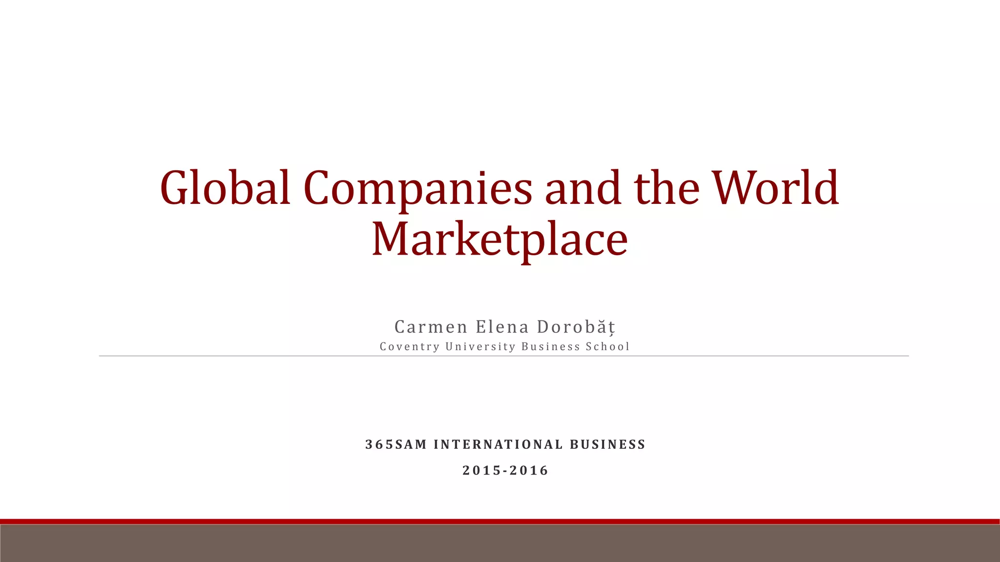 Global Companies and the World Marketplace | PPT