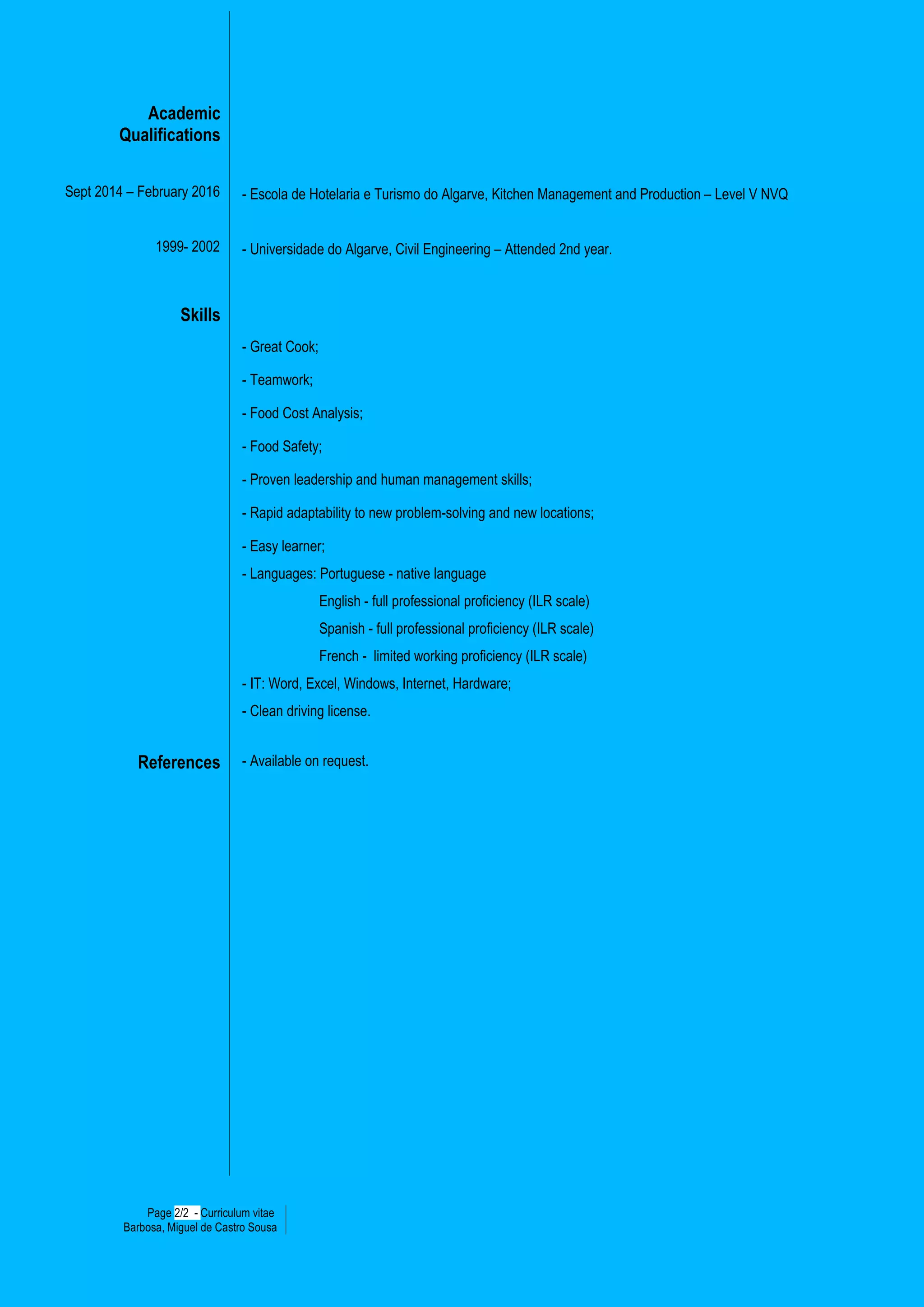 Miguel Barbosa CV UK | PDF