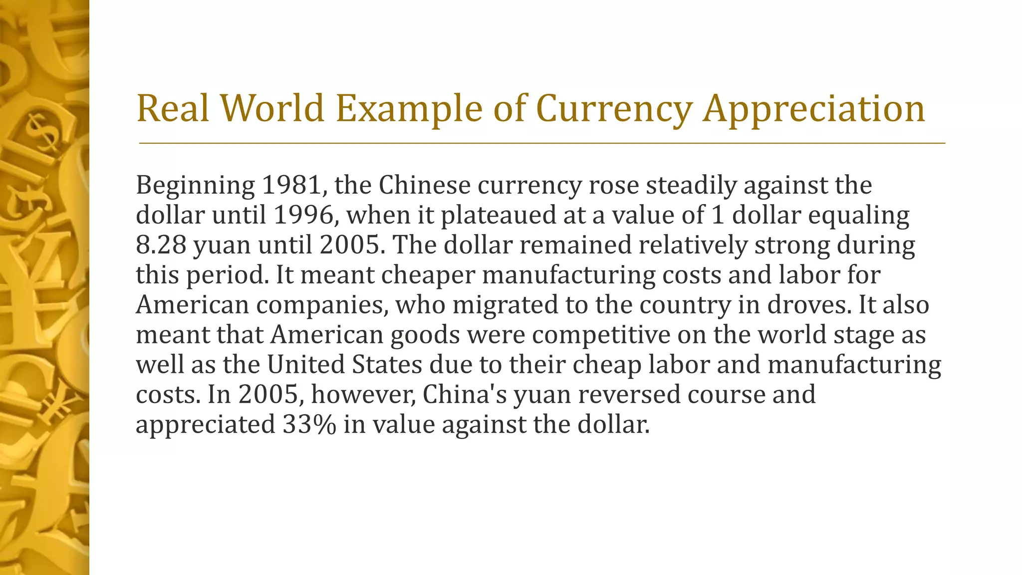 Appreciation and Depreciation of currency | PPTX