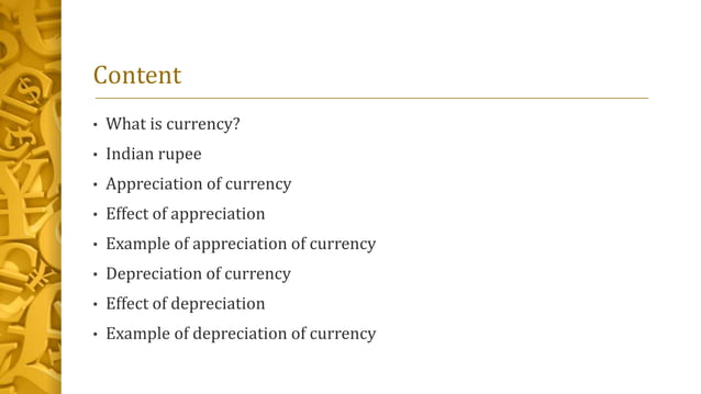 Appreciation and Depreciation of currency | PPTX | Currencies | Economy