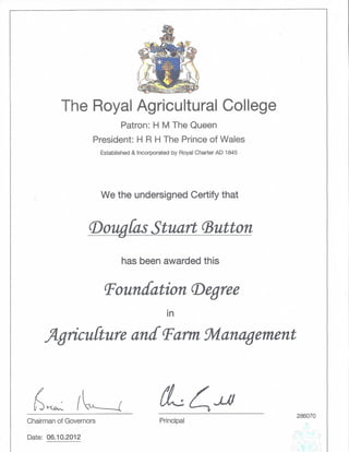 Foundation Degree in Agriculture & Farm Management | PDF