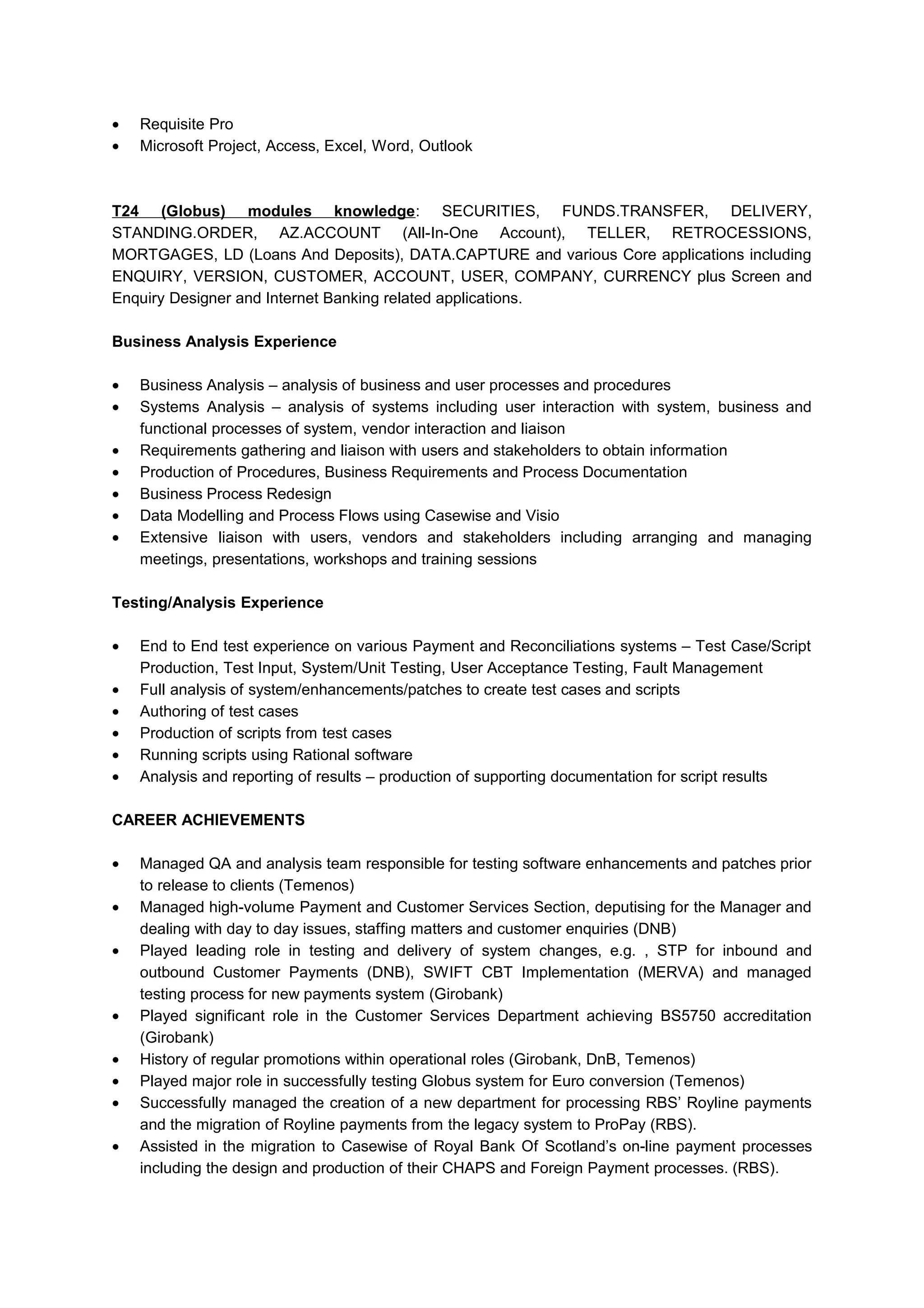Dave Golding CV | PDF