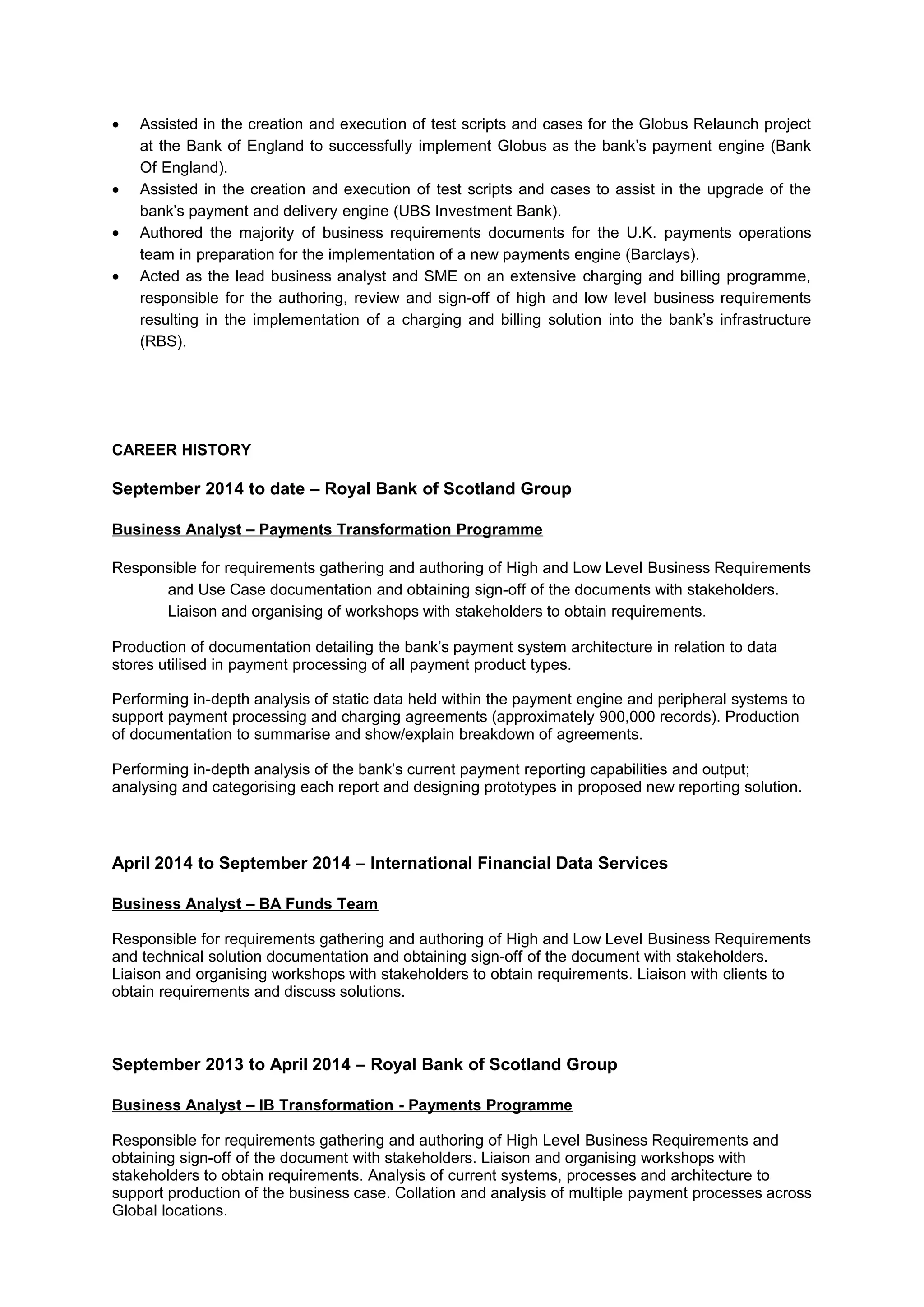 Dave Golding CV | PDF