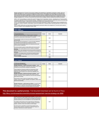 ITIL Process Assessment - Service Strategy (XLS) | PDF