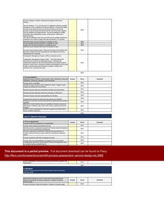 ITIL Process Assessment - Service Design (XLS) | PDF