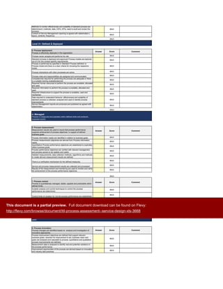 ITIL Process Assessment - Service Design (XLS) | PDF